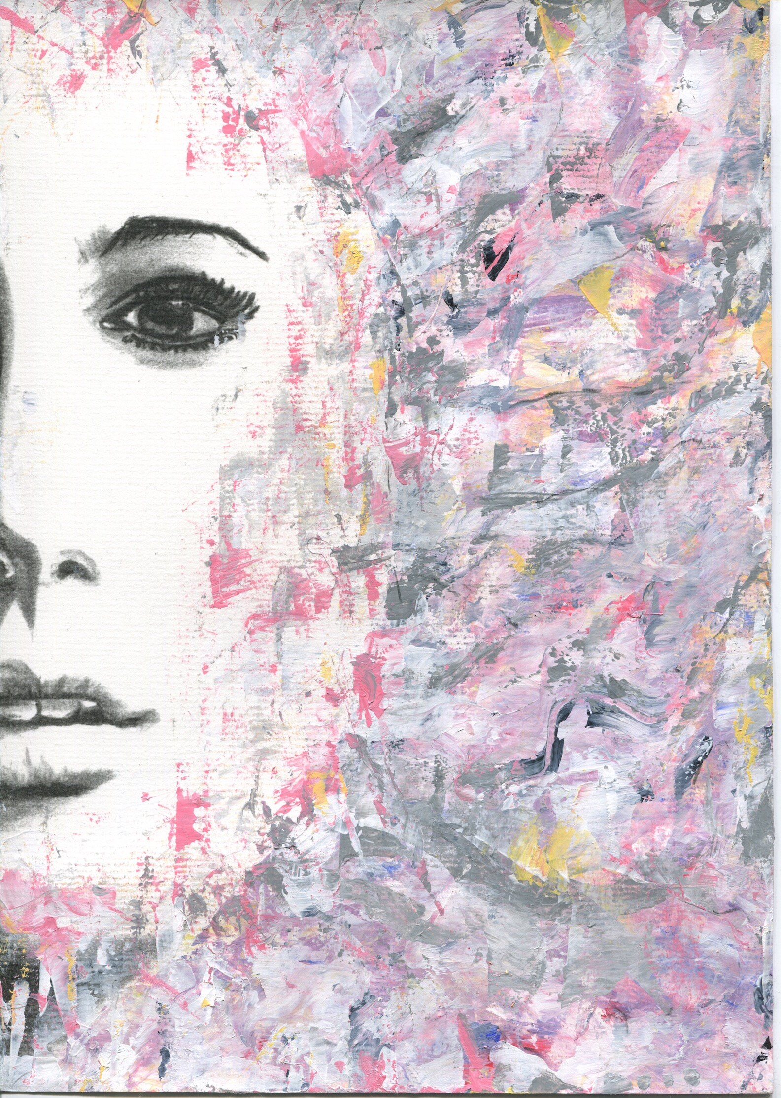 Half Sketch Drawing Of Face