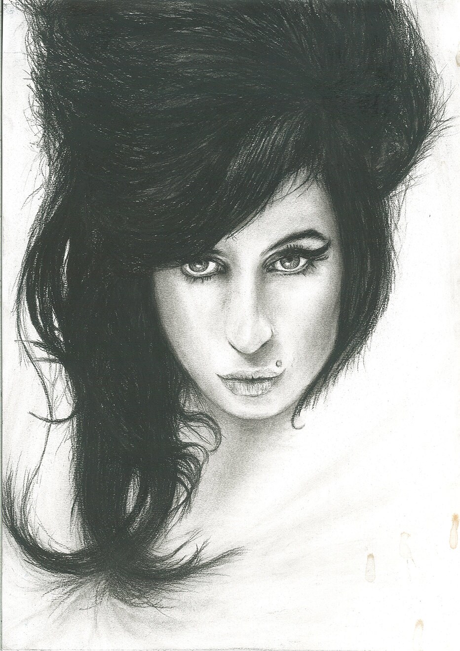 Amy Winehouse Black And White Drawing