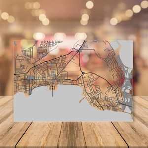 Custom City Street Map Full Color on Clear Acrylic Choose Your City and ...