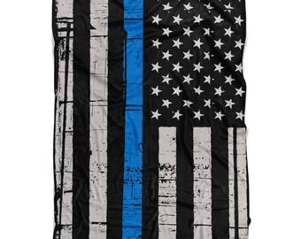 Thin Blue Line Blanket - Etsy