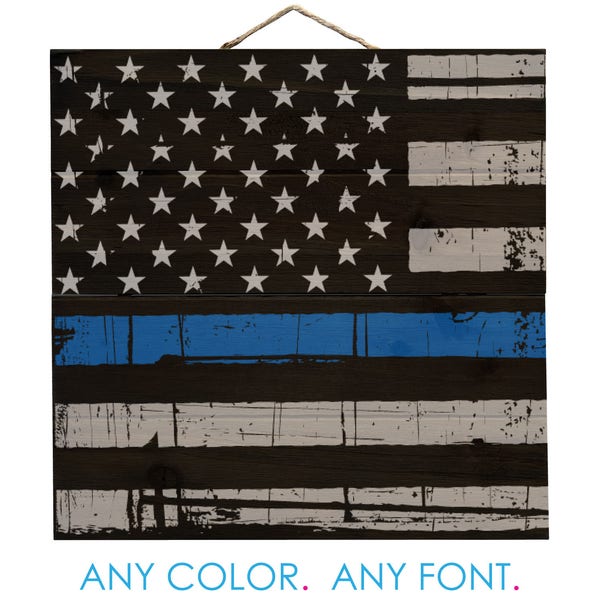 Thin Blue Line Font - Etsy