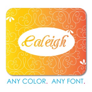 Custom Photo Mouse Pad- Personalized 7.75" X 9.25" Mousepad - Orange ...