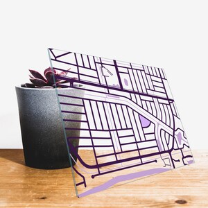 Custom City Street Map Full Color on Clear Acrylic Choose Your City and ...