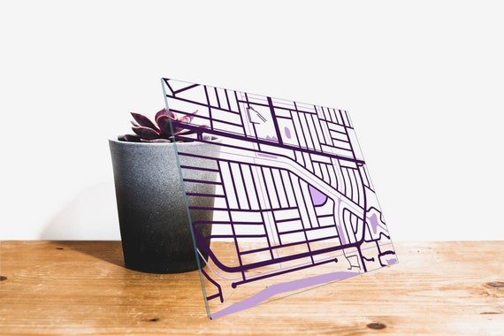 Custom City Street Map Full Color on Clear Acrylic Choose | Etsy