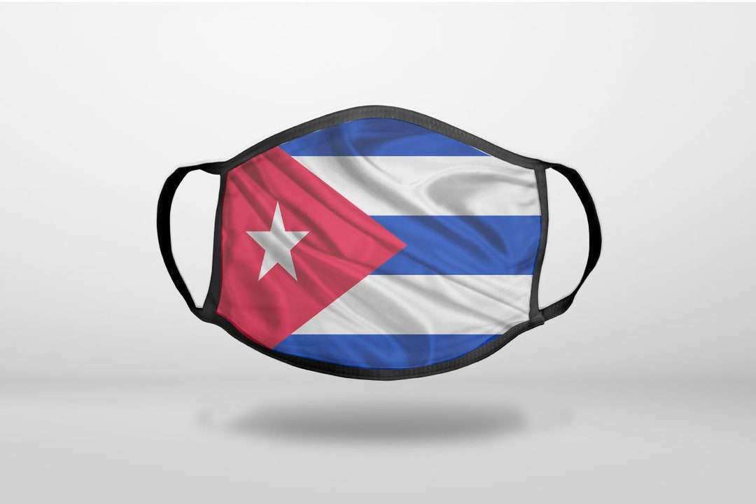 Red White Blue Cuban Flag Cuba CUSTOM 3-ply Reusable Soft Face Mask ...