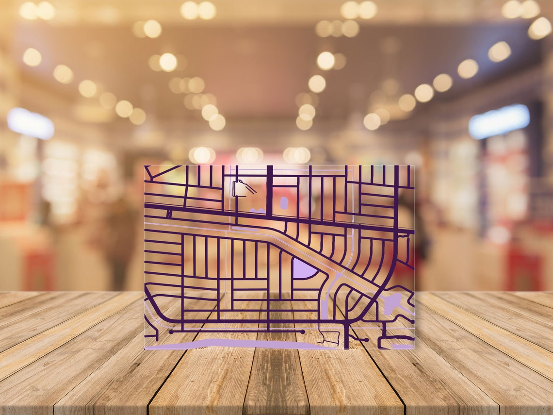 Custom City Street Map Full Color on Clear Acrylic Choose - Etsy