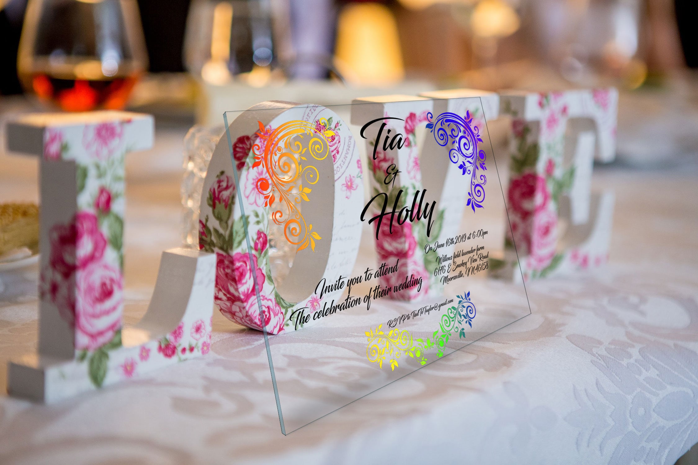 Invitaciones de boda de acrílico transparente 1/8 - Etsy España