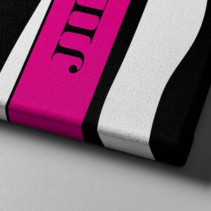 Monogram Canvas / Hot Pink & Zebra / Gallery Wrapped Canvas Wall Art ...