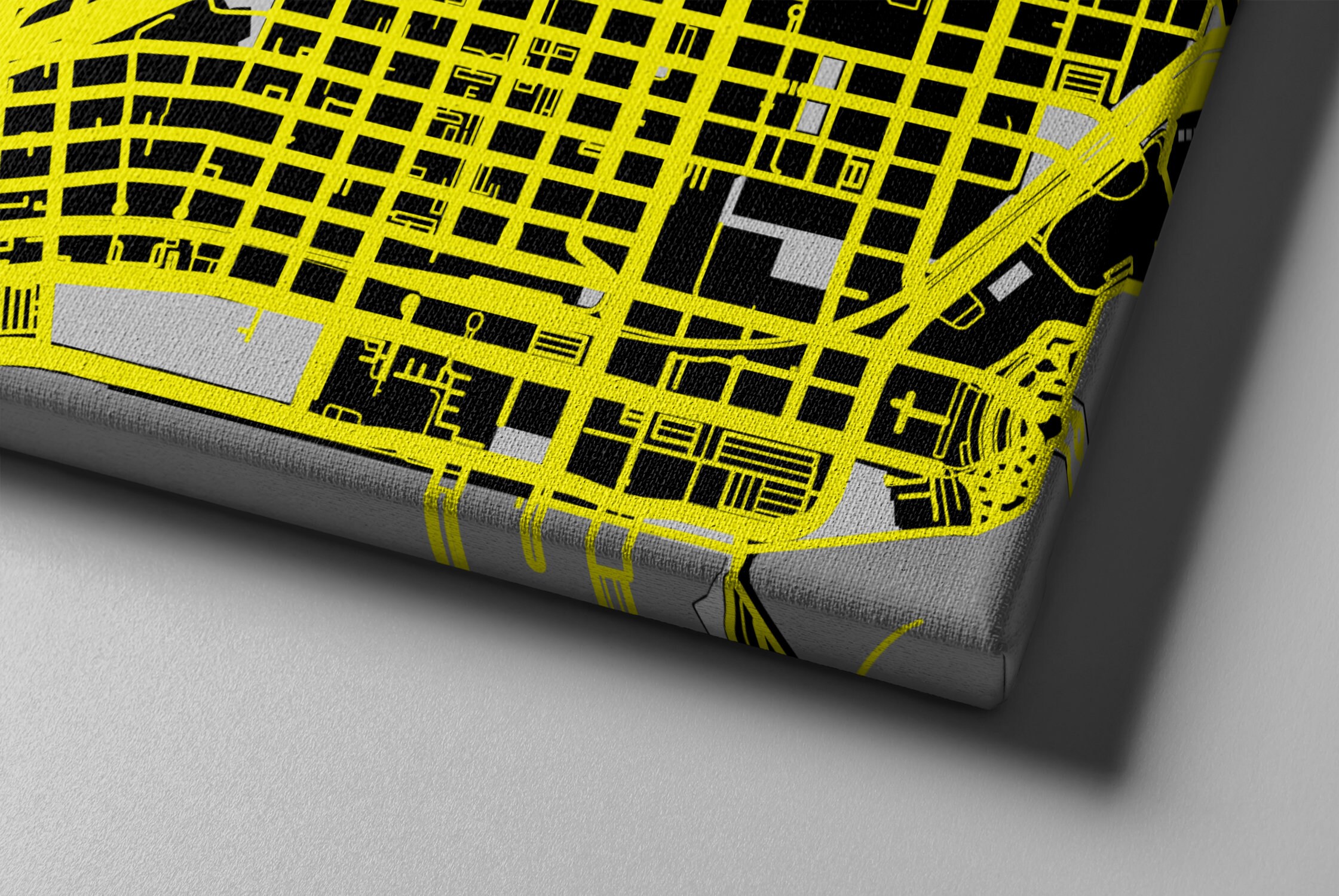 Custom City Map Colored Streets / Map Printed on Canvas / - Etsy