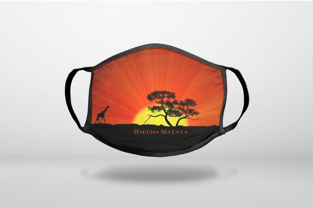 Hakuna Matata - CUSTOM 3-ply Reusable Soft Face Mask Covering, Unisex ...