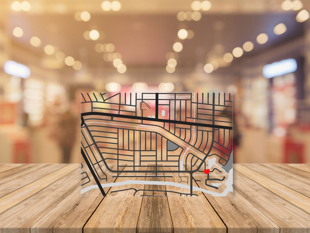 Custom City Street Map Full Color on Clear Acrylic Choose Your City and ...