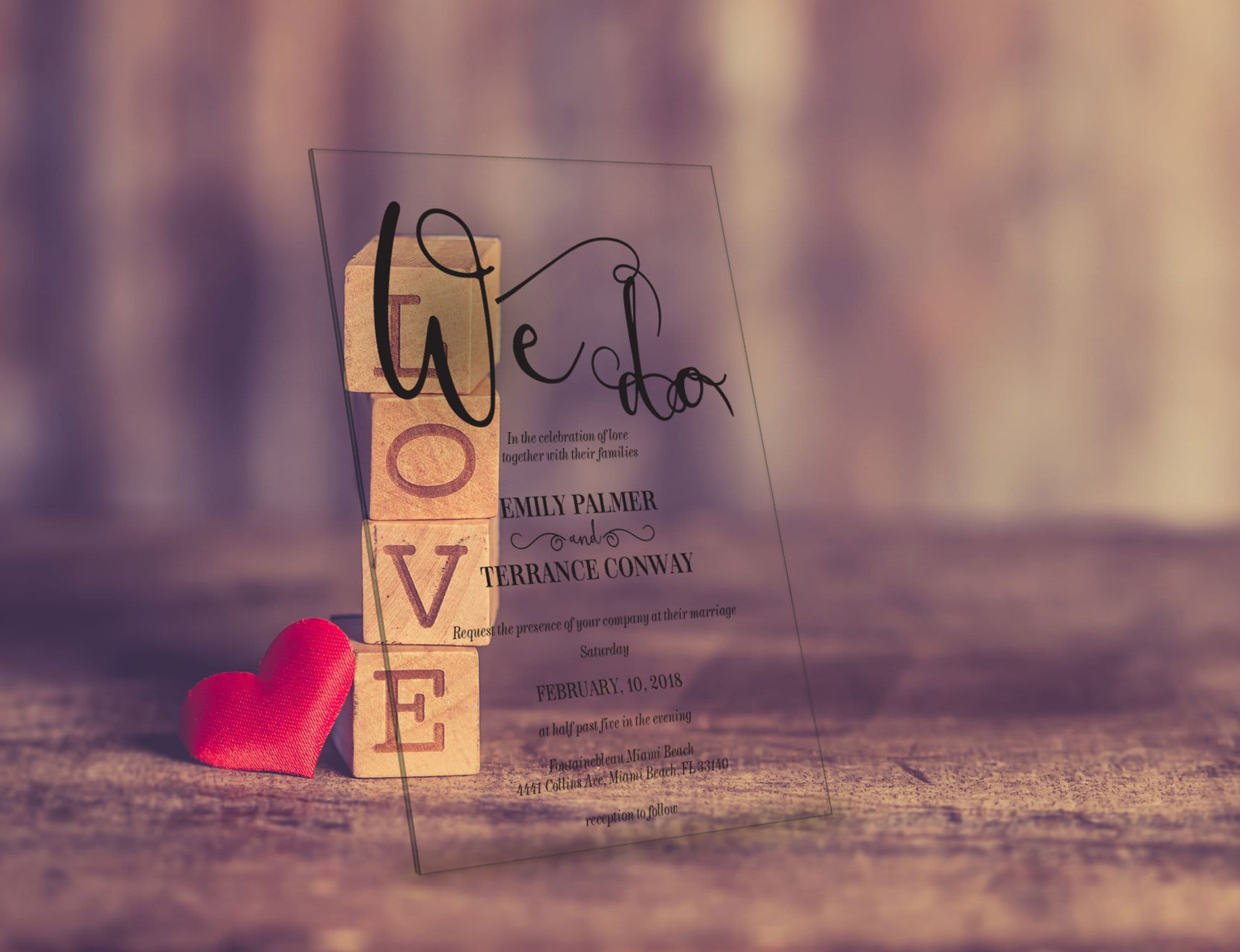 Clear Acrylic Wedding Invitations 1/8 Plexiglass - Etsy