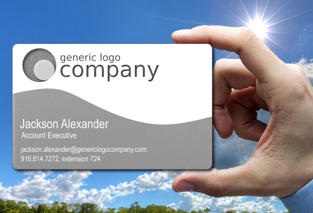 Metallic Silver Plastic Business Cards Shades of White 30 - Etsy