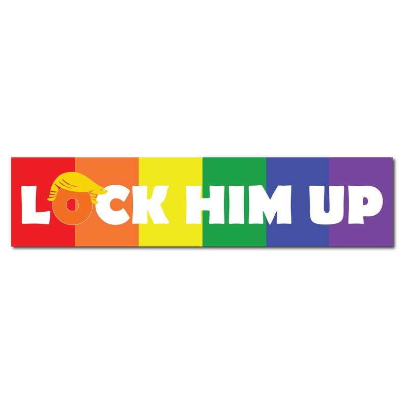 Custom Bumper Sticker LOCK HIM UP Trump Hair Orange Face - Etsy