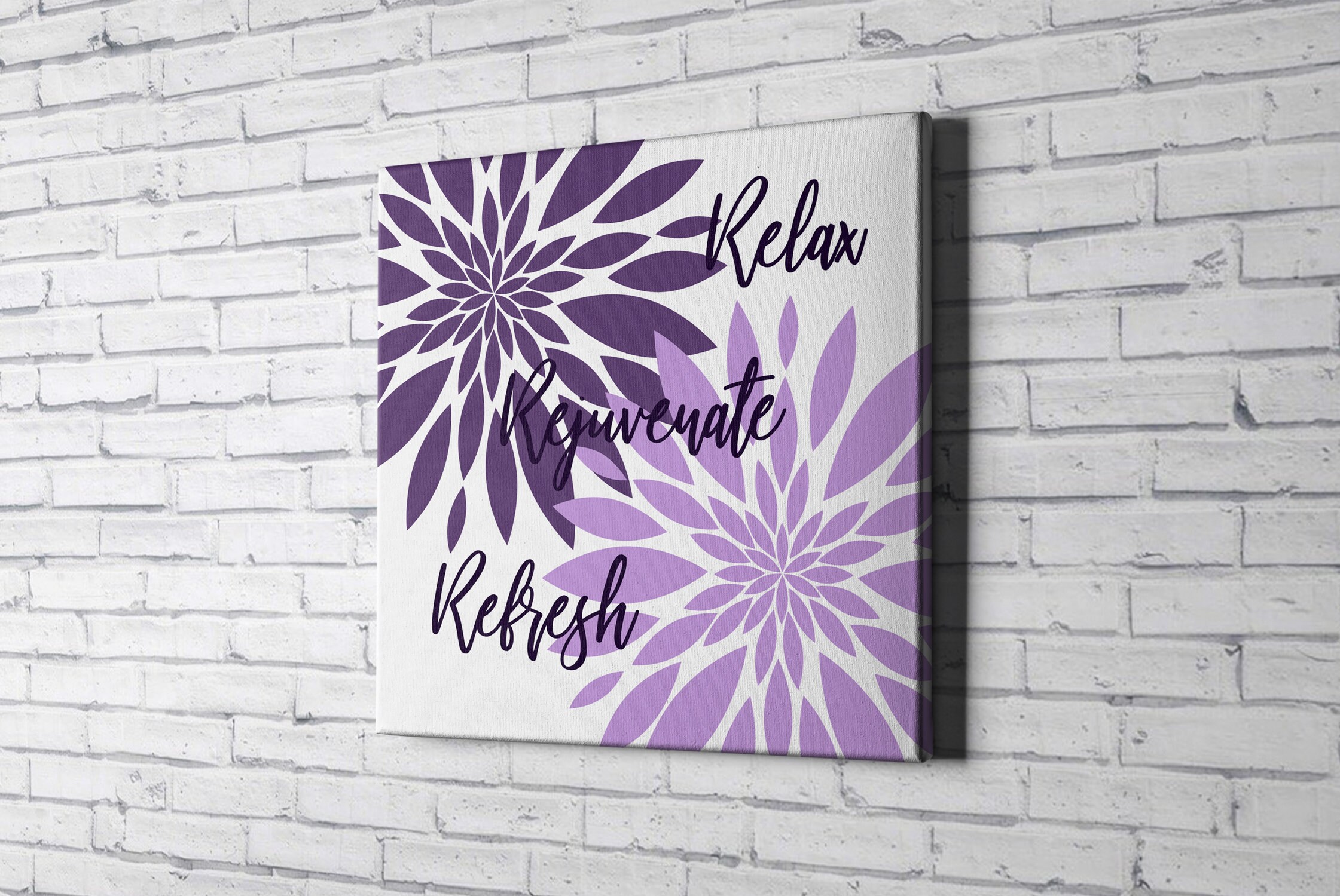 Relax Rejuvenate Refresh With Flowers / Gallery Wrapped Canvas - Etsy