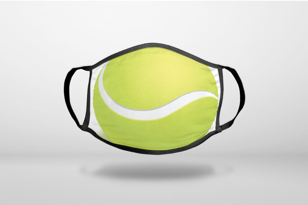 Green Tennis Ball CUSTOM 3-ply Reusable Soft Face Mask Covering, Unisex ...