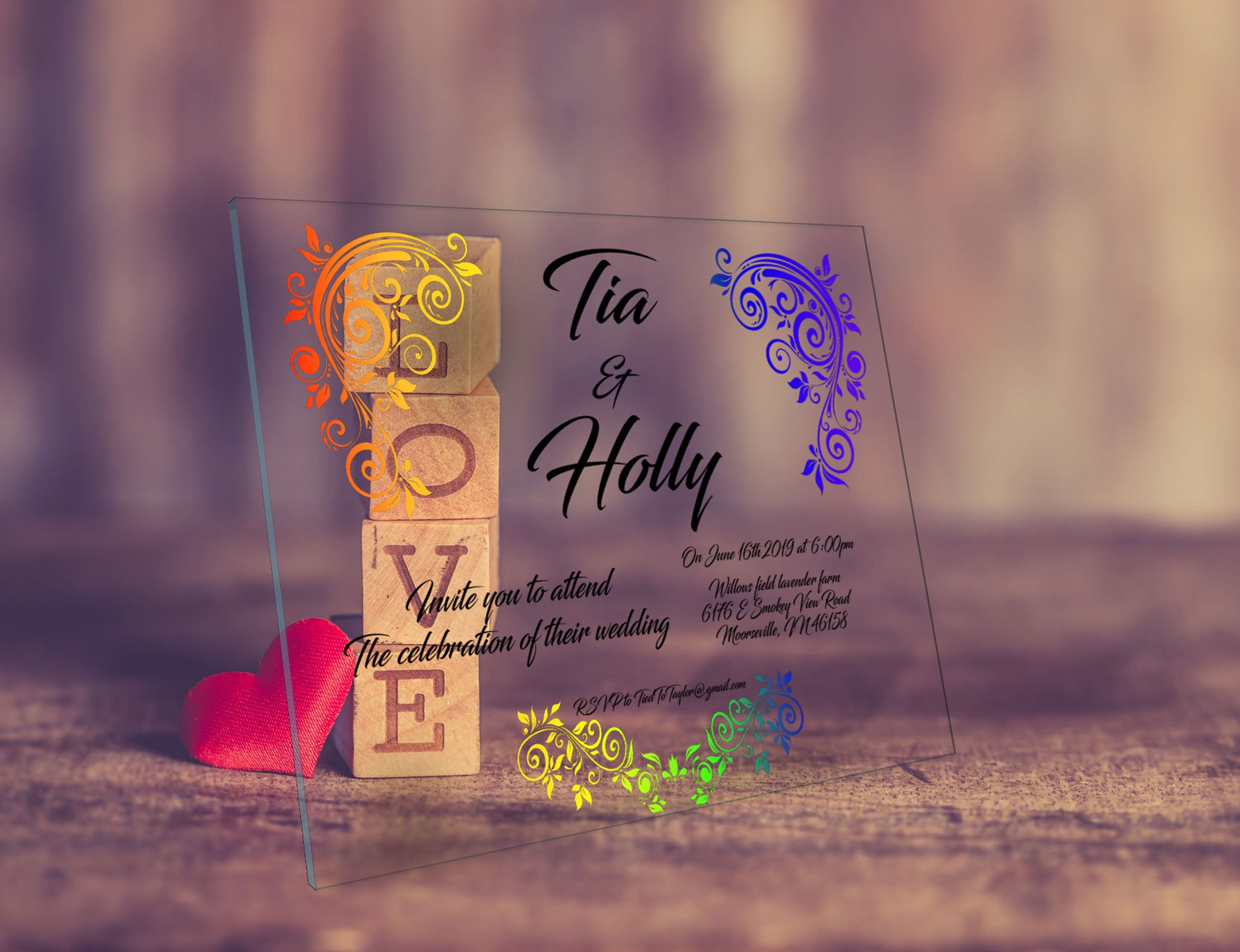 Clear Acrylic Wedding Invitations 1/8 Plexiglass | Etsy