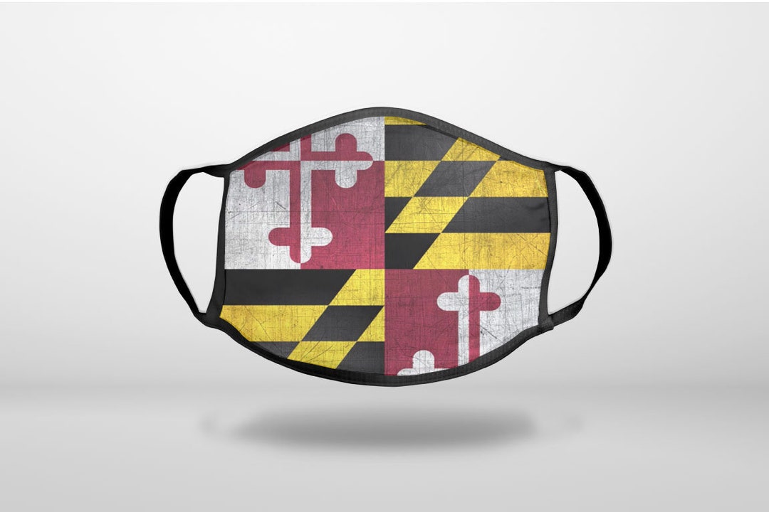 Old Weather Maryland Flag CUSTOM 3-ply Reusable Soft Face Mask Covering ...