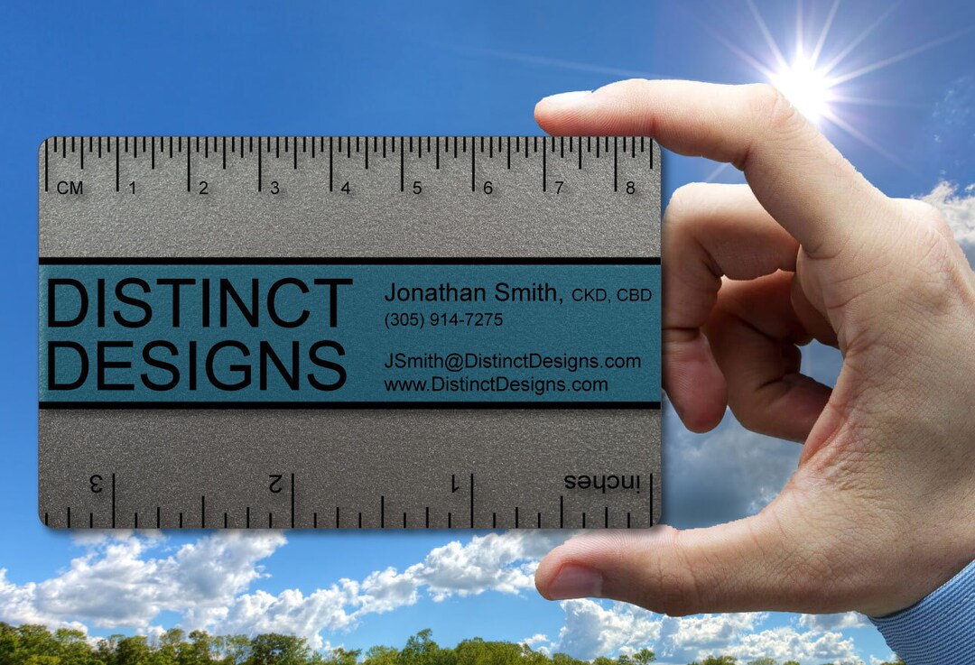 Metallic Silver Plastic Business Cards Ruler for Designer - 30 Mil ...