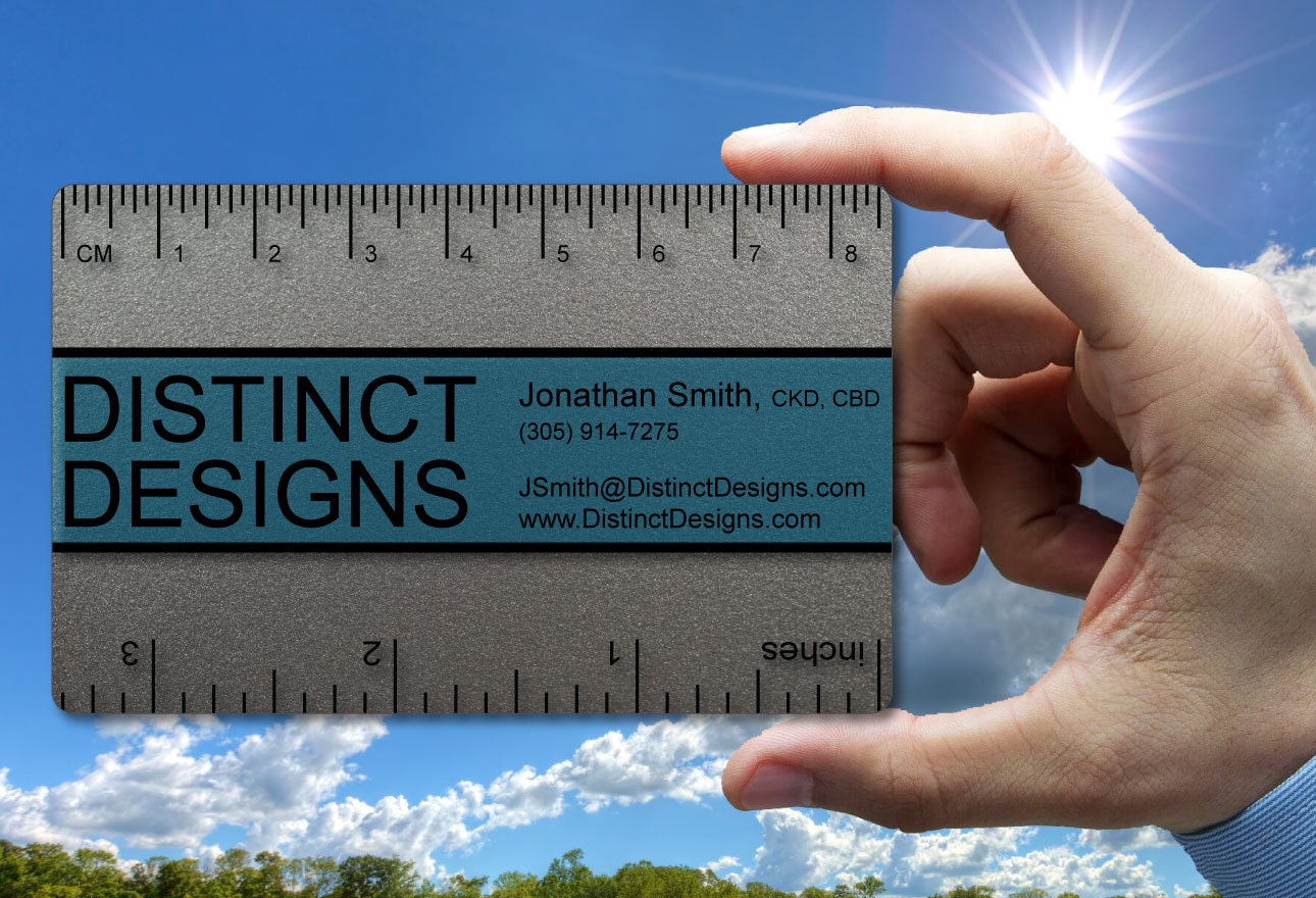 Metallic Silver Plastic Business Cards Ruler for Designer 30 | Etsy
