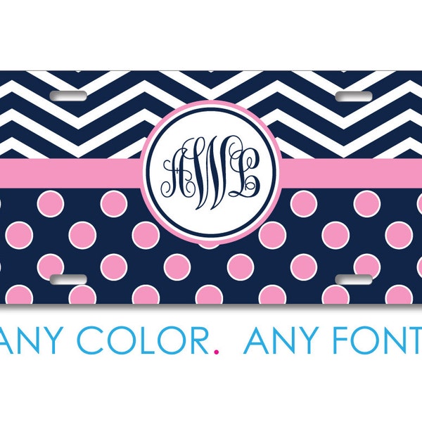 Pink Navy Chevron - Etsy