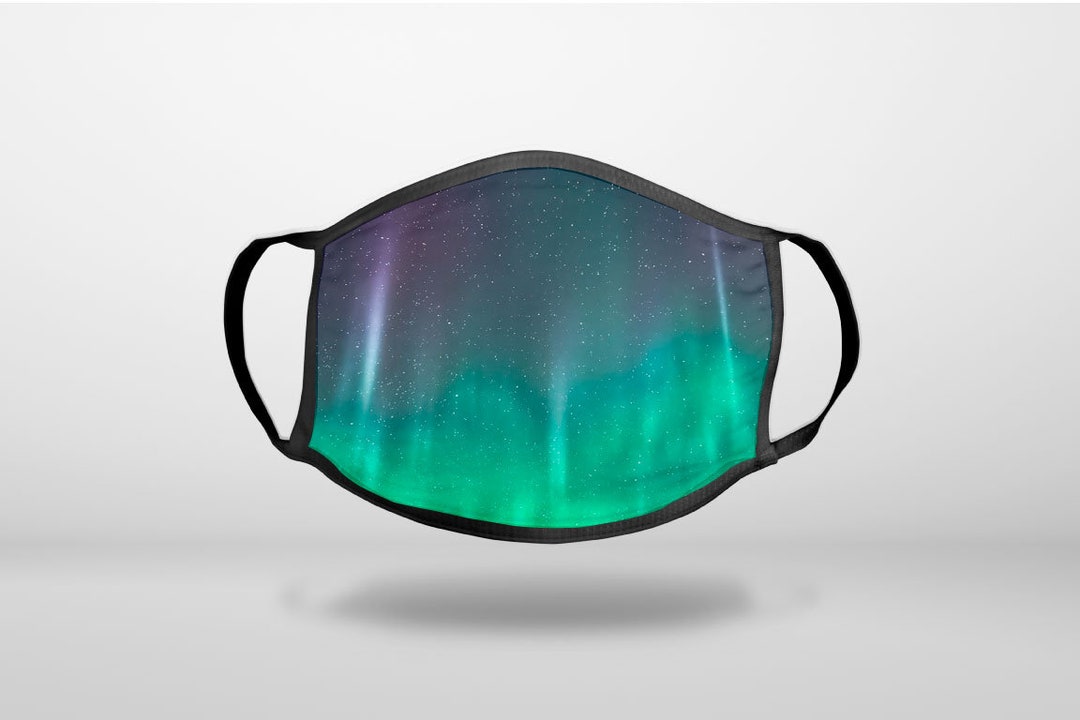 Aurora Borealis Northern Lights CUSTOM 3-ply Reusable Soft Face Mask ...