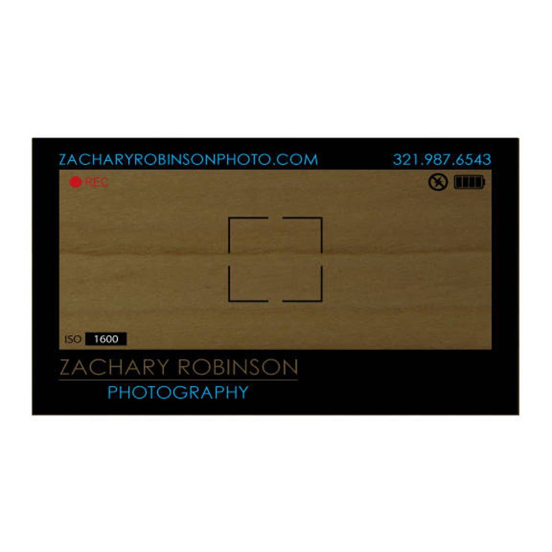 REAL WOOD Business Cards Camera for Photographer Videographer 20 Mil ...
