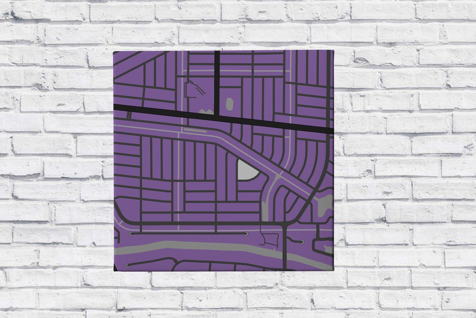 Custom City Map With Color / Map Printed on Canvas / Gallery | Etsy