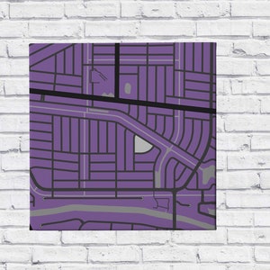 Custom City Map With Color / Map Printed on Canvas / Gallery Wrapped ...