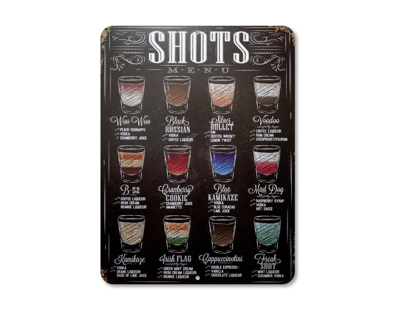 Shots - CUSTOM - Shots Menu / Types of Shots - Any Color - 9" X 12 ...