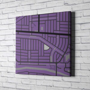 Custom City Map With Color / Map Printed on Canvas / Gallery Wrapped ...