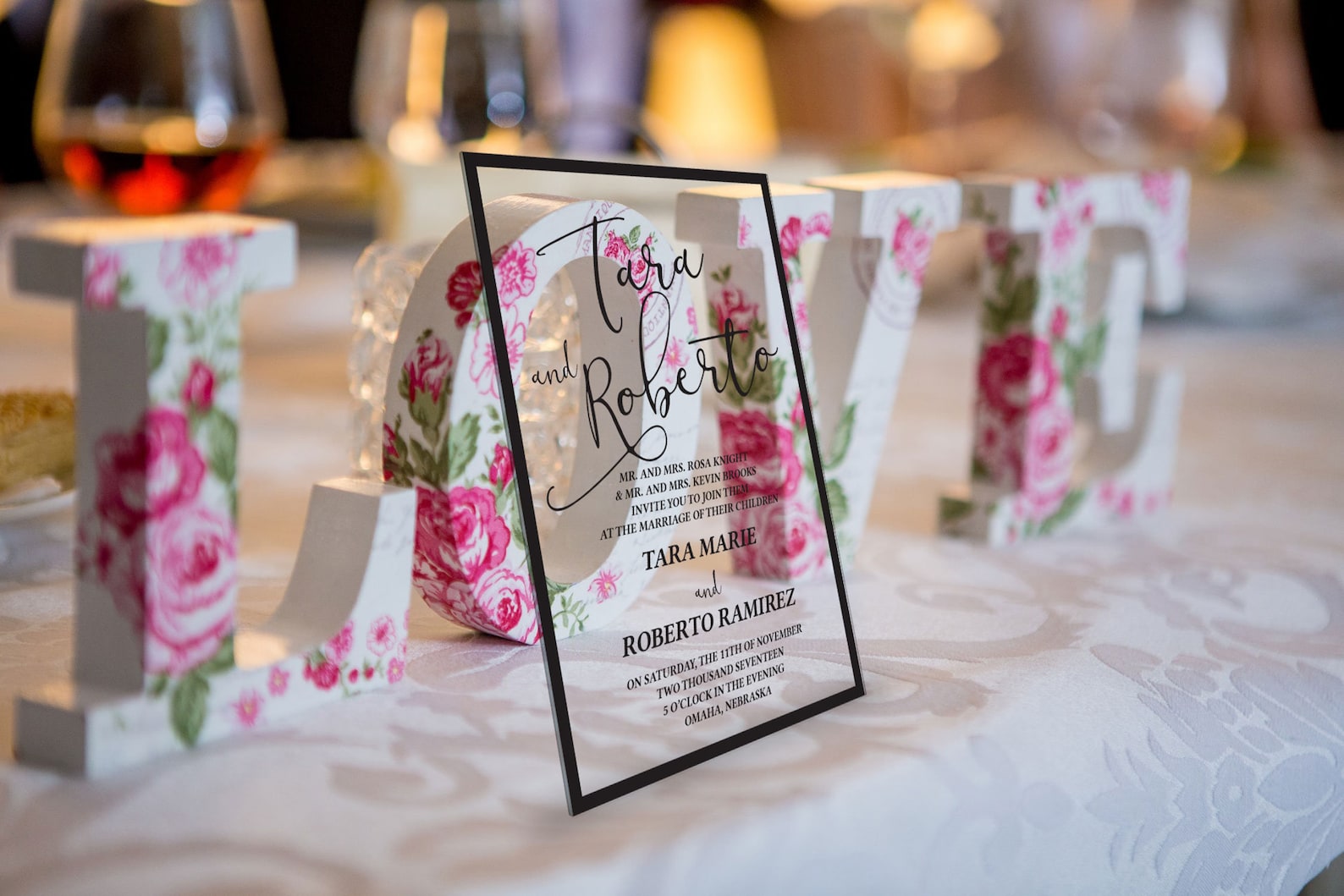 Clear Acrylic Wedding Invitations - 1/8" Plexiglass - Full Color ...