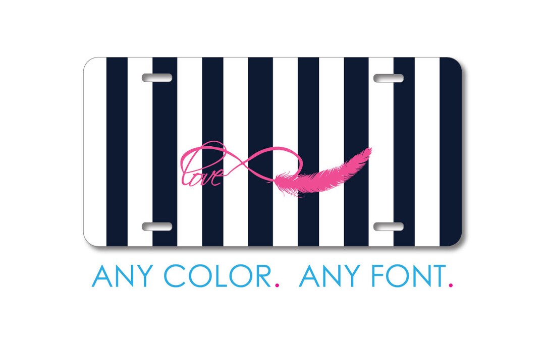Custom License Plate Front Car Tag, Aluminum or Plastic - Personalized ...