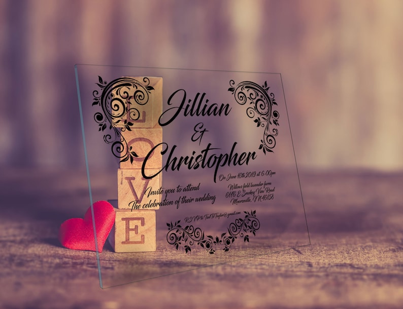 Clear Acrylic Wedding Invitations 1/8 Plexiglass - Etsy