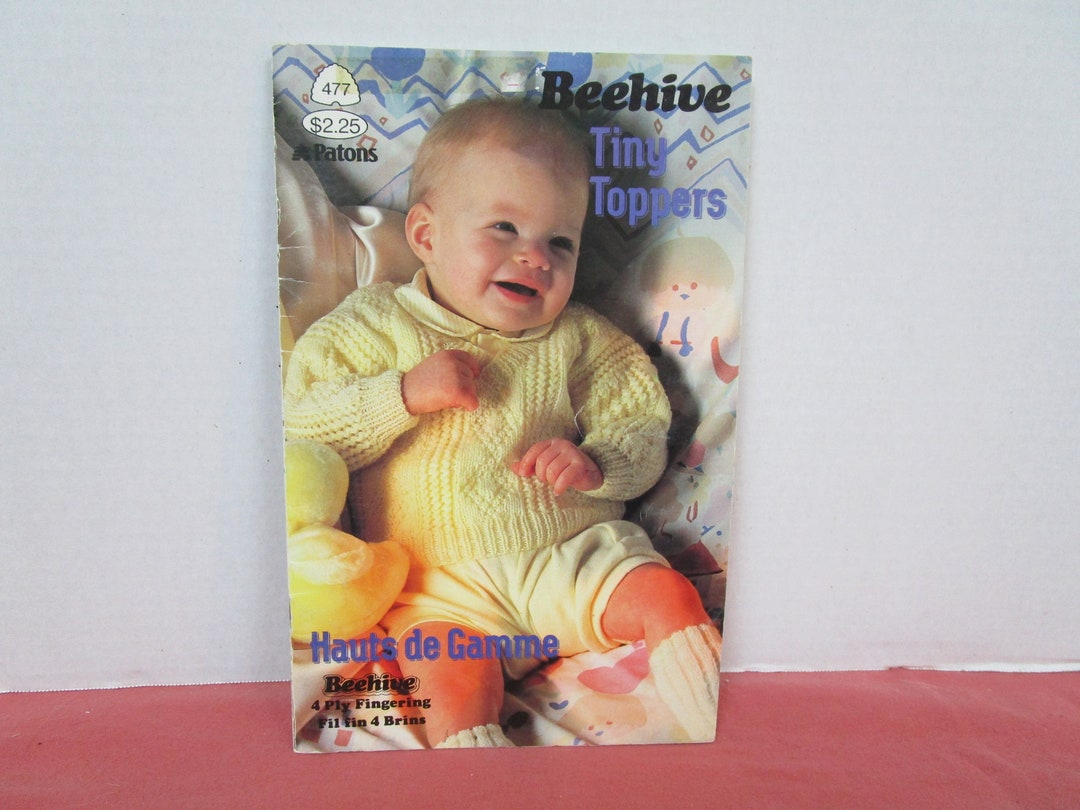 Babies Knitting Patterns, Tiny Toppers, Beehive Book 477 Patons Baldwins 6 Patterns, 1986 - Etsy