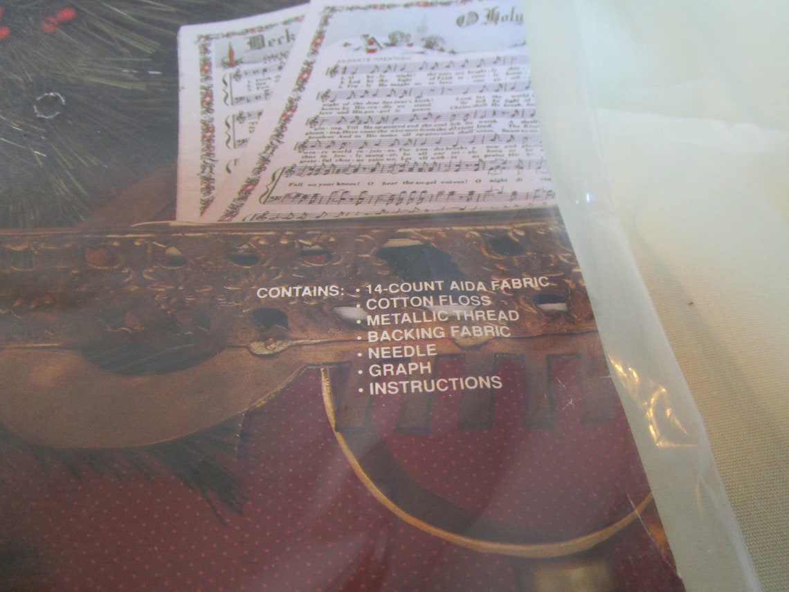 Music Theme Antique Bell Pull Christmas Cross Stitch Janlynn - Etsy