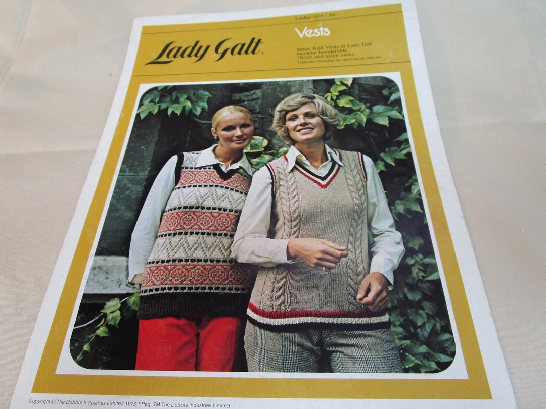 Lady Galt Womens Vests Knitting Patterns Sizes P S M L - Etsy Australia