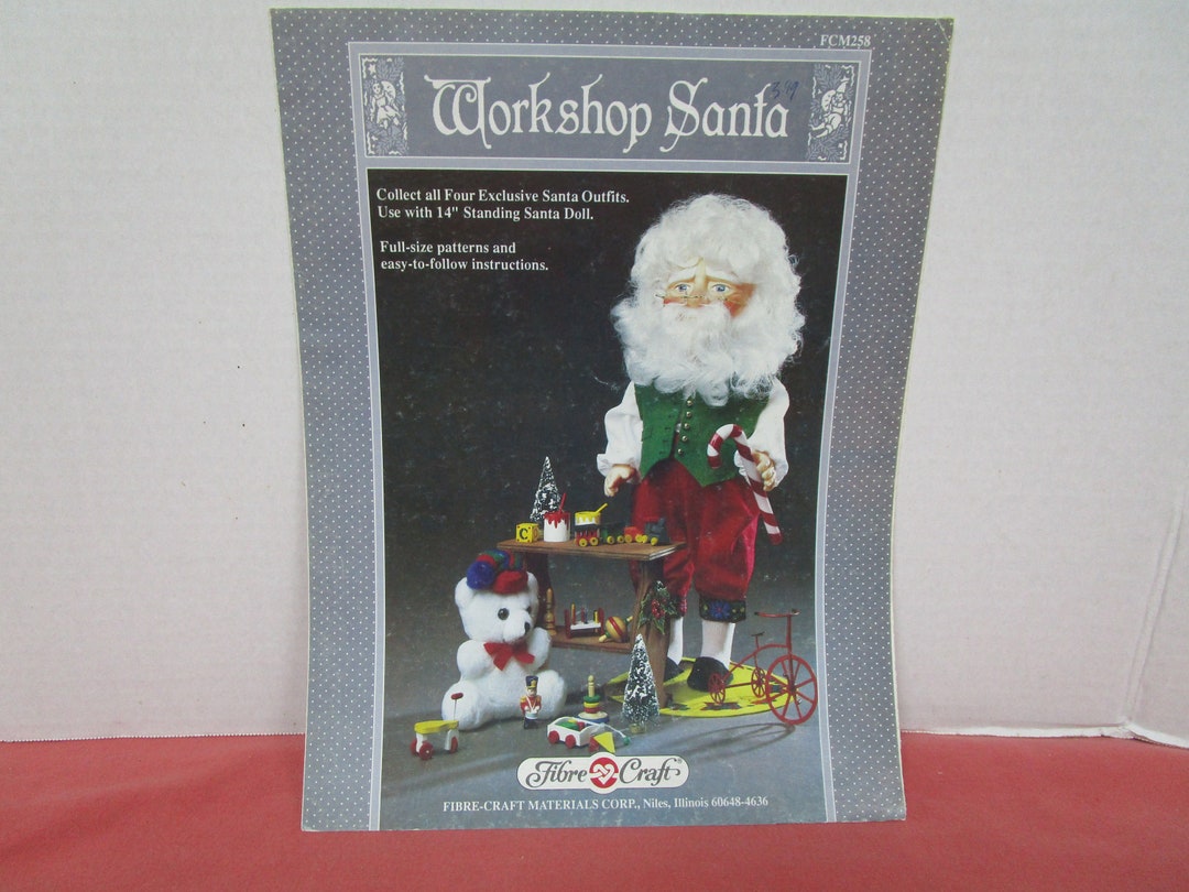 Santa Doll Clothes Sewing Pattern, Workshop Santa, Fibre Craft FCM333 ...