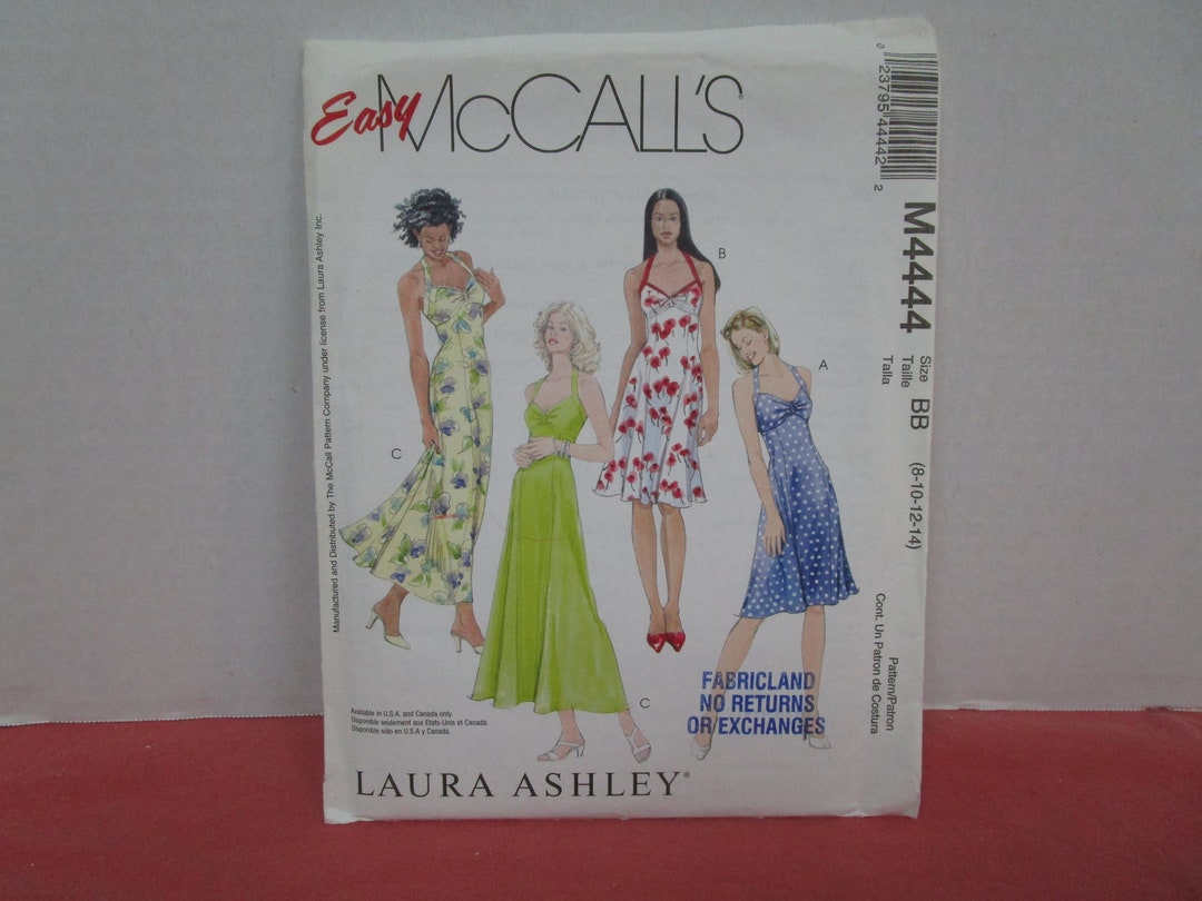 Womens Halter Dress in Two Lengths, Sizes 8, 10, 12, 14, Uncut, Mccalls ...