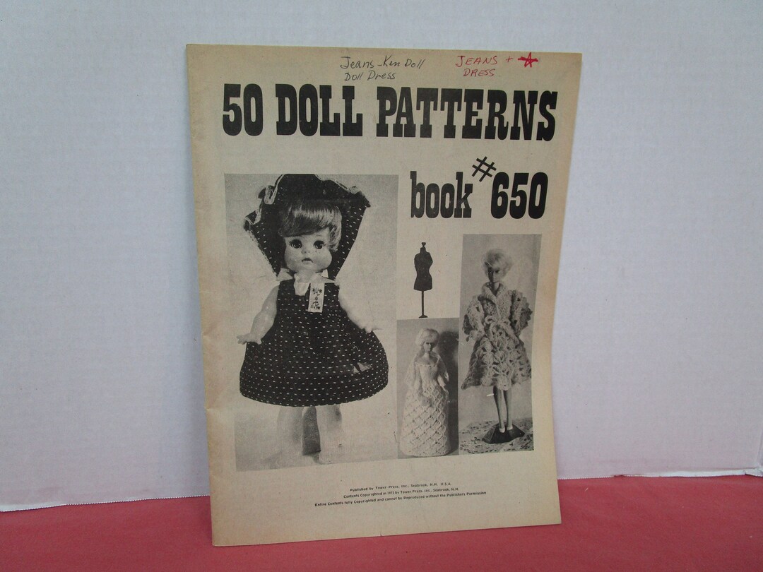 50 Doll Patterns, Doll Clothes and Doll Pattern, Book 650, Tower Press ...