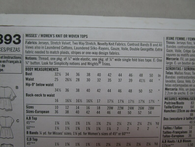 Womens Tops, Knit or Woven Fabric, Sizes 20W, 22W, 24W, 26W, 28W, Uncut ...