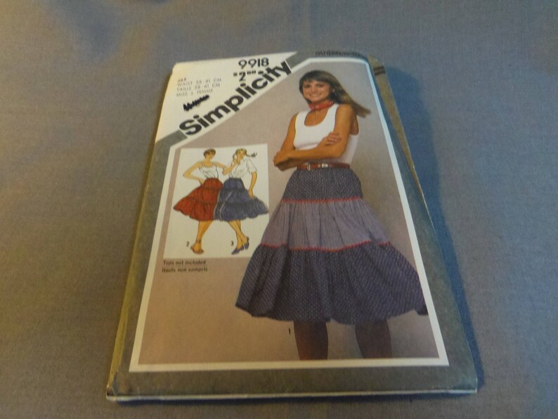 Sewing 1981 Size 6 Womens Tiered Skirt Simplicity 9918 Cut Pattern 8 ...