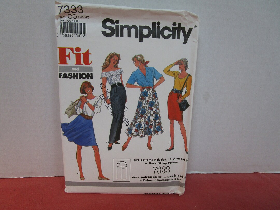 Skirt, Slim and Flared, Pattern With Extra Basic Fitting Pattern, Size ...