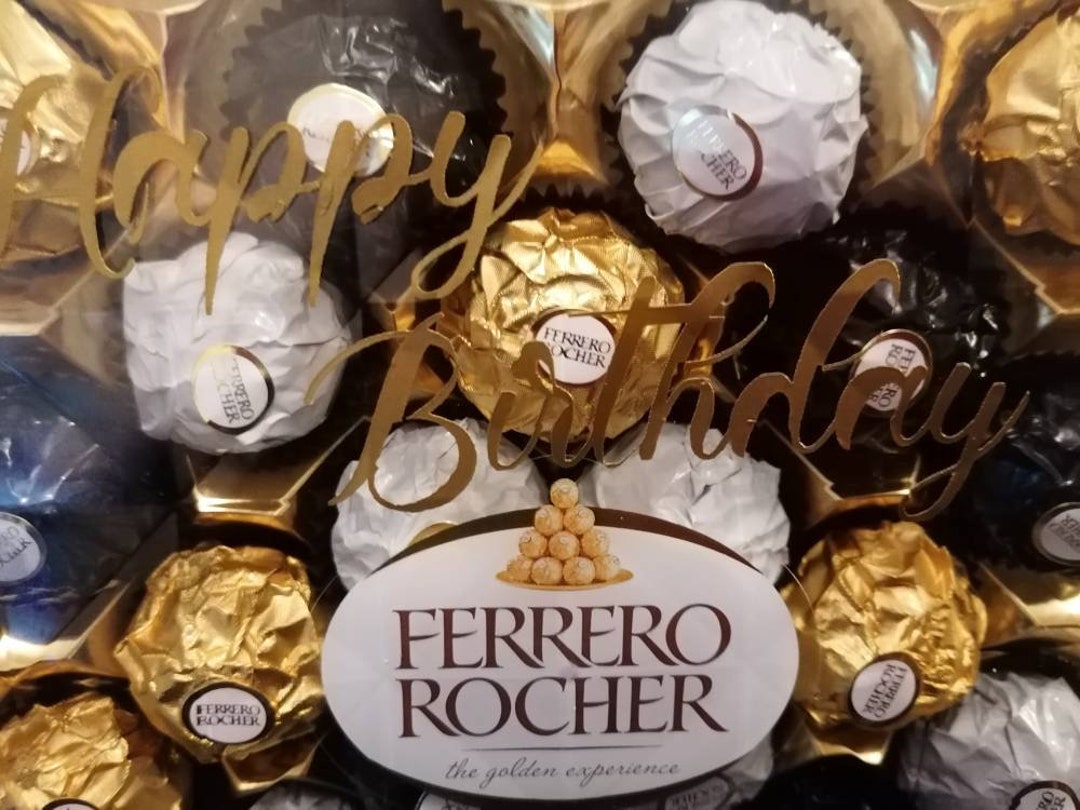 Black White Gold Mixed Ferrero Rocher Happy Birthday - Etsy