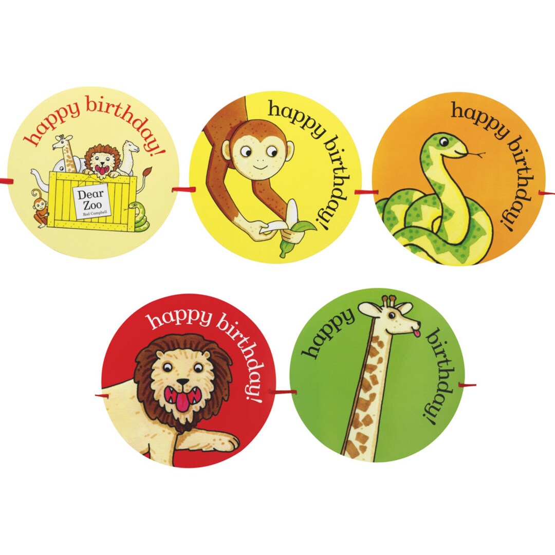 Dear Zoo Kids Birthday Party Banner Bunting Jungle Theme - Etsy