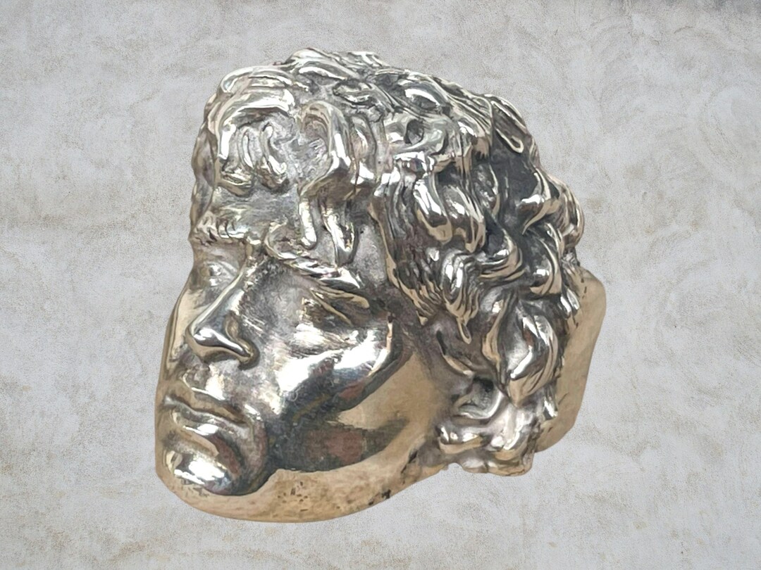 RING Elvis Presley Sculpted Face Sterling Silver 925 Jewel Made in ...