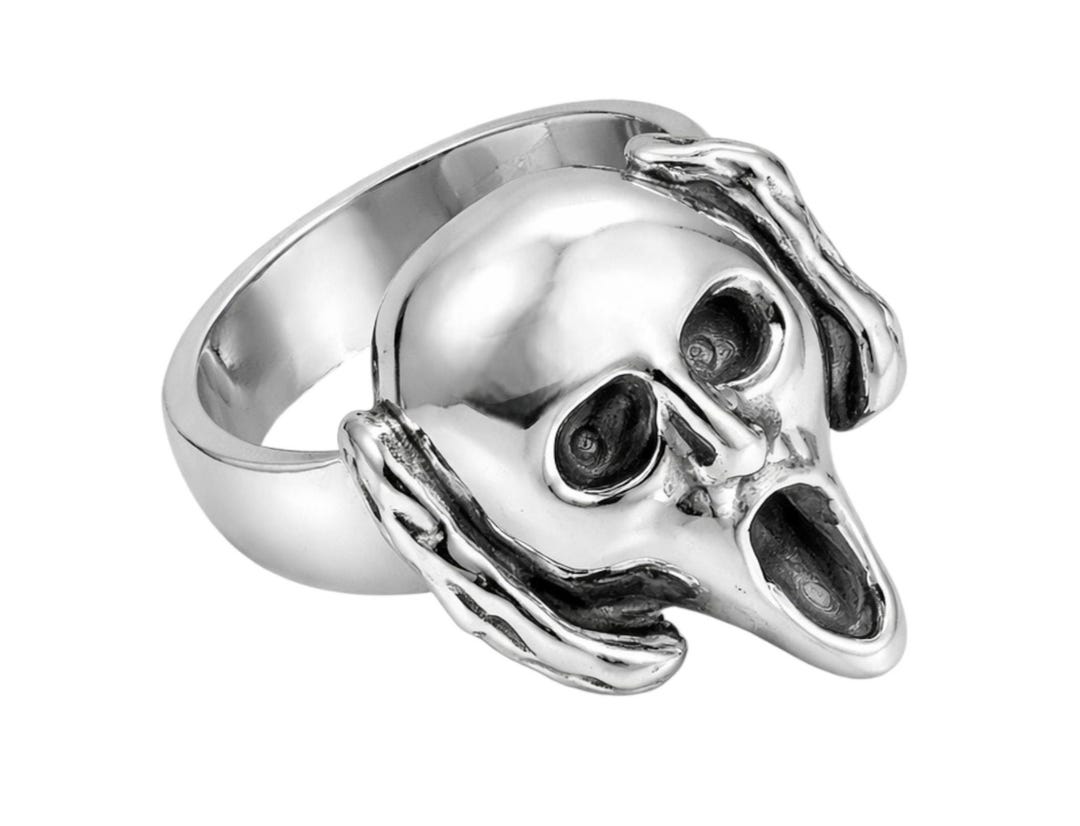 RING Munch the Scream - Sculpted Face - 925 Sterling Silver Jewel ...