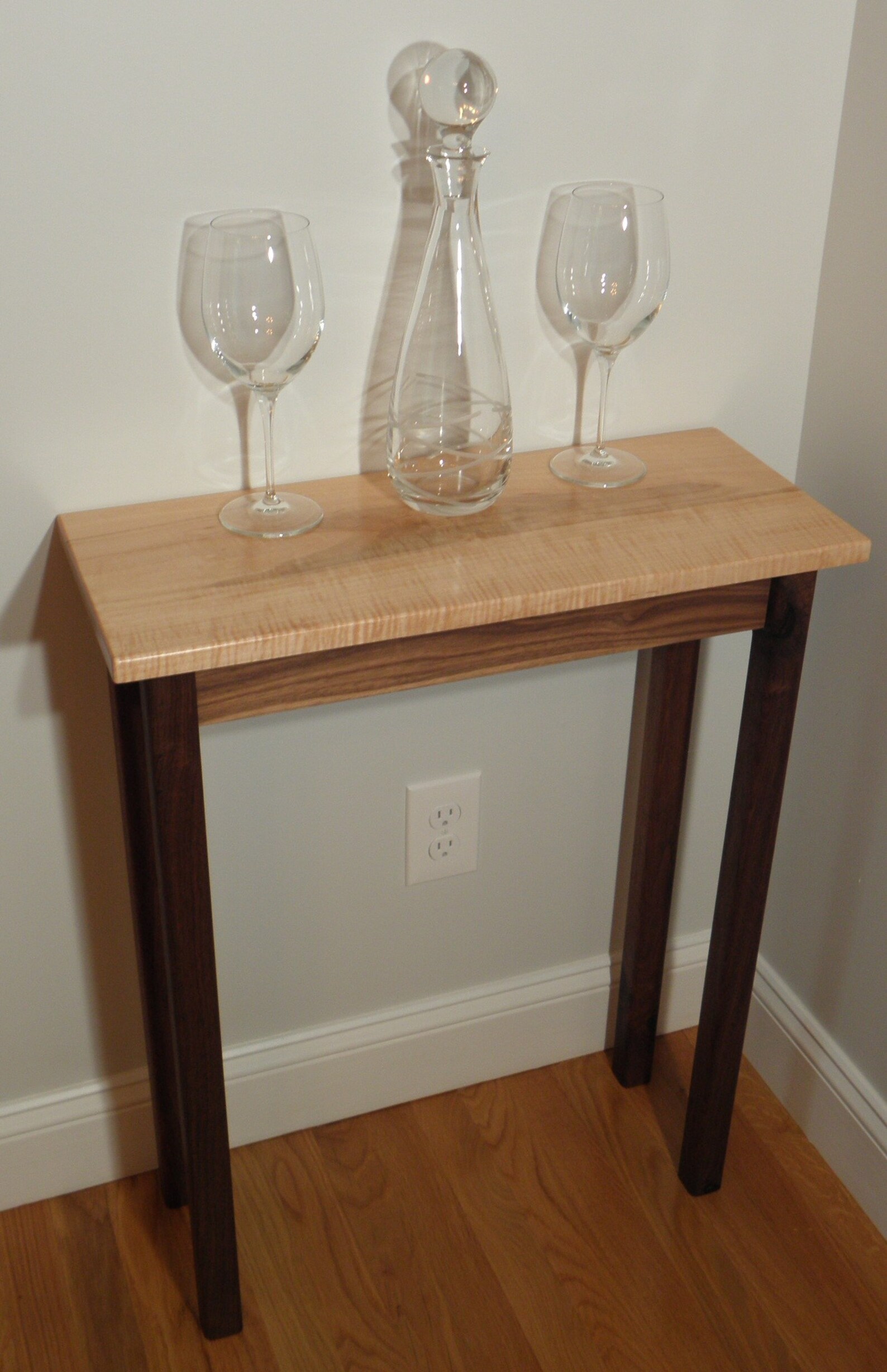 Solid Curly Maple and Black Walnut Entry Table Console Table - Etsy