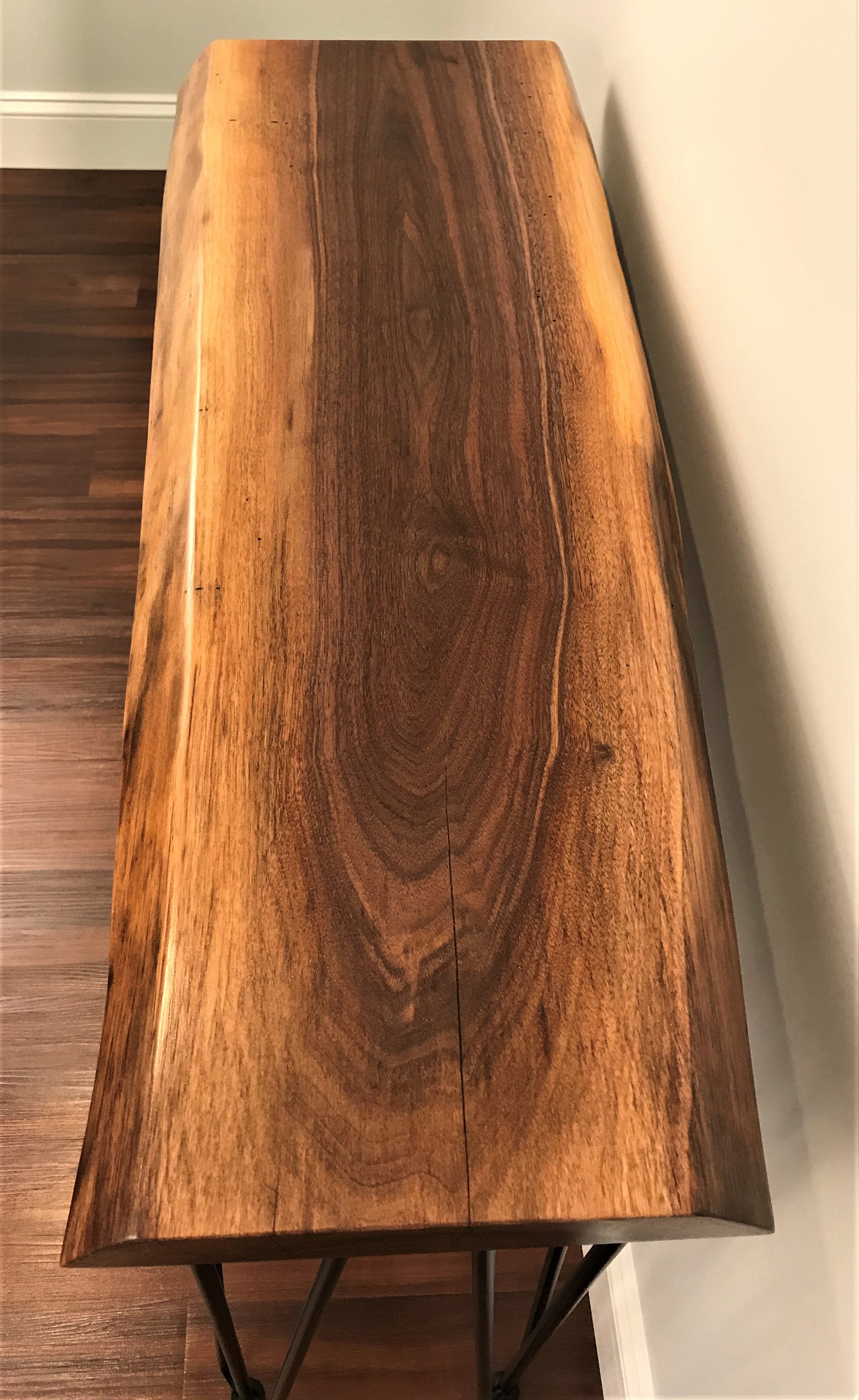 Rustic Live Edge Black Walnut Entry Table Sofa Table Hallway | Etsy