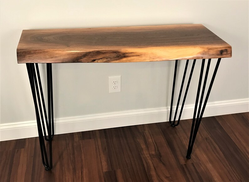 Rustic Live Edge Black Walnut Entry Table Sofa Table Hallway - Etsy